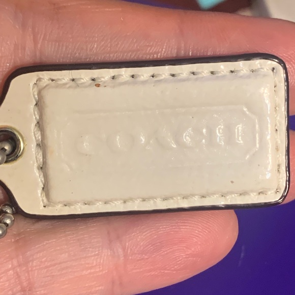 Coach | Bags | Coach Patent Leather Hang Tag Ivory White Cream | Poshmark
